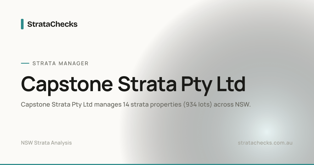 Capstone Strata Pty Ltd - NSW Strata Manager